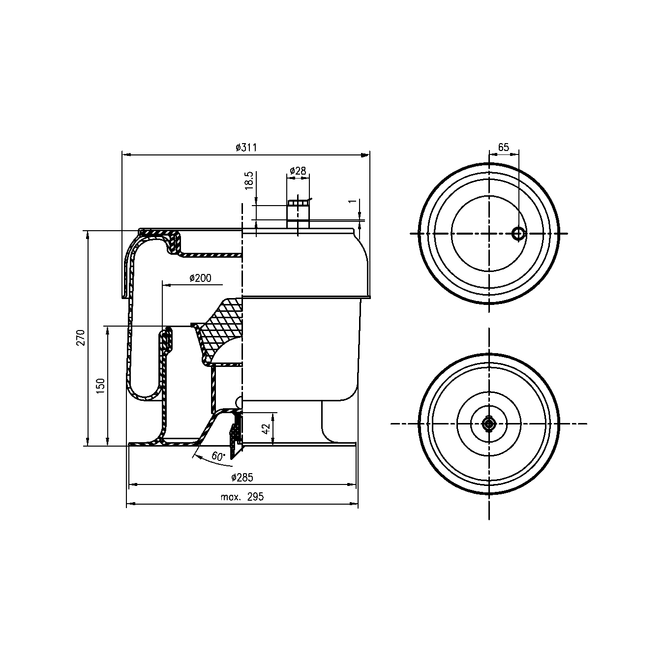 winkler Shop - Luftfeder, Schlauchrollbalg, komplett